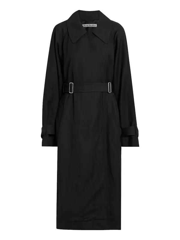 Acne Studios Belted Wool And Hempblend Twill Trench Coat - Black