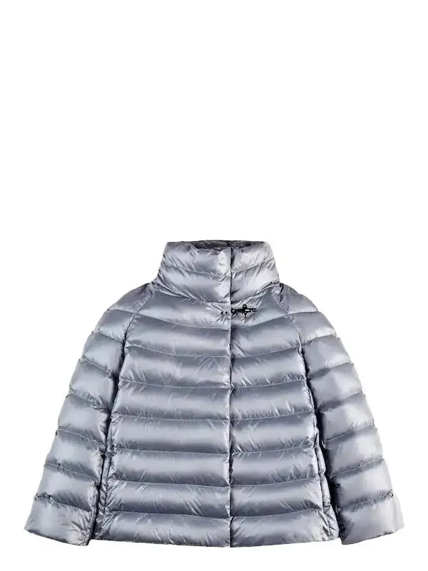 FAY Striped Quilted Down Padded Jacket - Blue