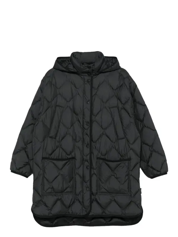Woolrich Long Hooded Quilted Down Jacket - Black