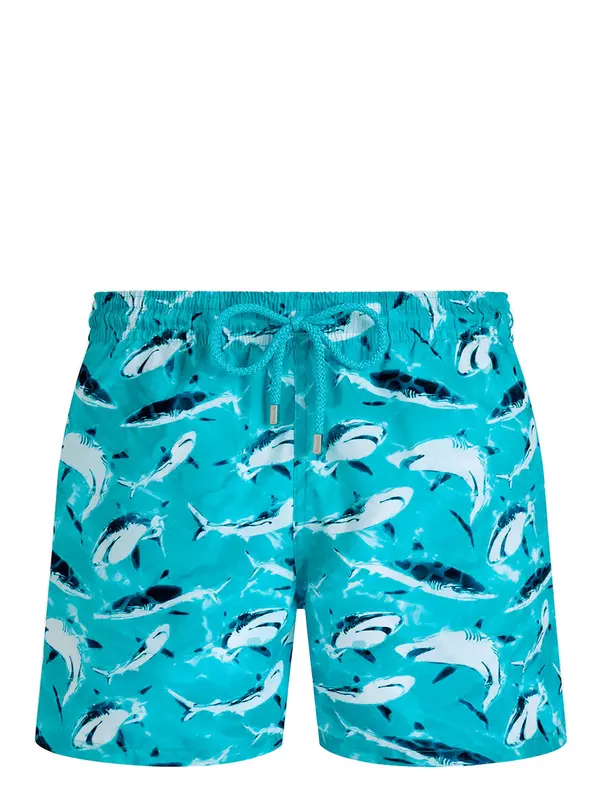 Vilebrequin Shark-print Swim Shorts - Spry Lagoo
