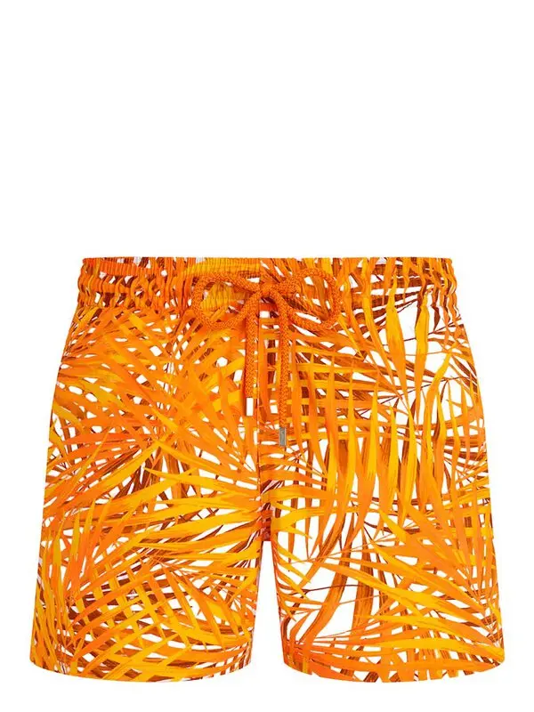Vilebrequin Palm Leaves Print Swim Shorts - Mango