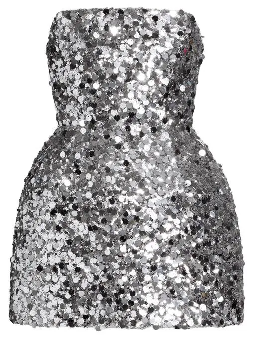BRONX BANCO Maraya Sequined Minidress - Silver