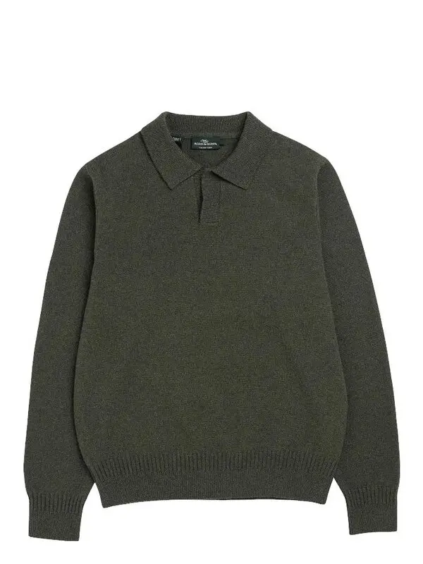 Rodd & Gunn Kingswood Wool-blend Polo Sweater - Thyme