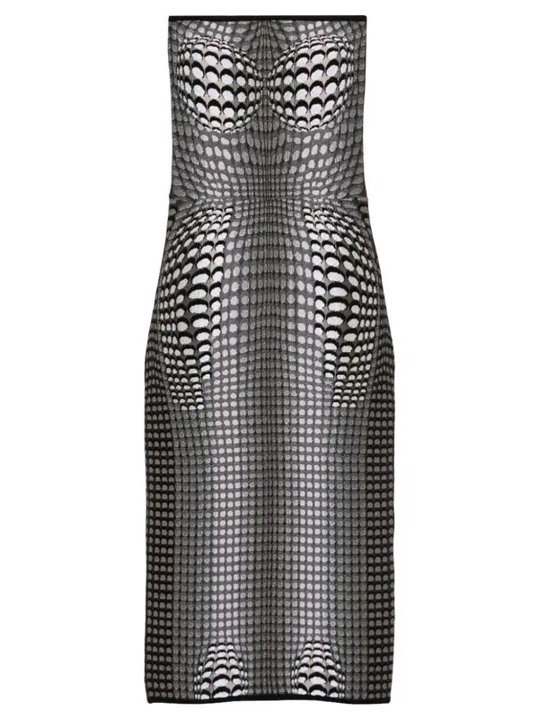 MARINE SERRE Moon-print Jacquard Midi Dress - Black