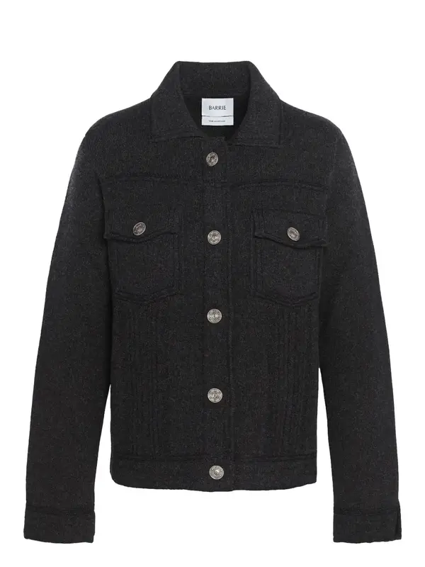 BARRIE Contrast-stitching Denim-effect Jacket - Black