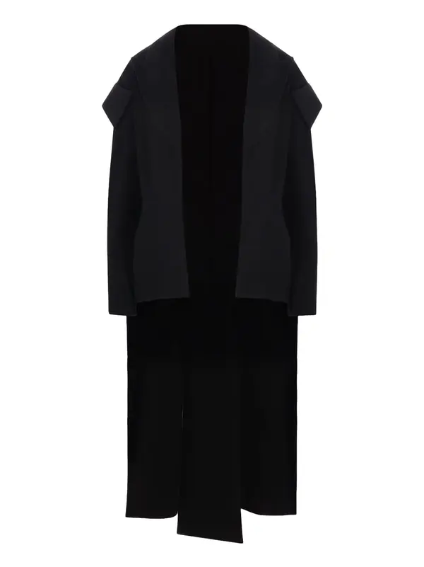 Yohji Yamamoto Open-front Coat - Black