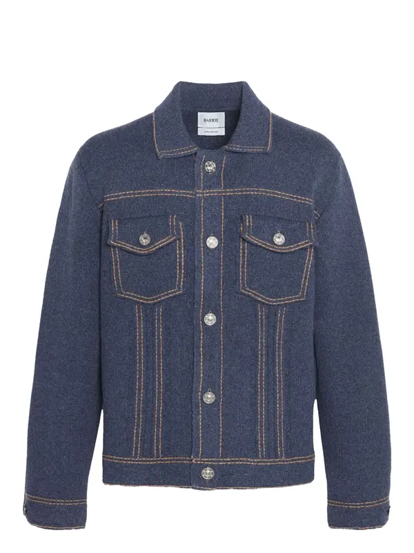BARRIE Knitted Denim Jacket - Blue