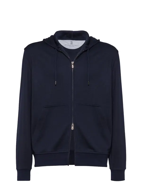 Brunello Cucinelli Knitted Hoodie - Blue