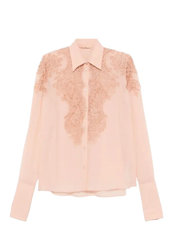 Ermanno Scervino Lace-detailed Shirt - Pink