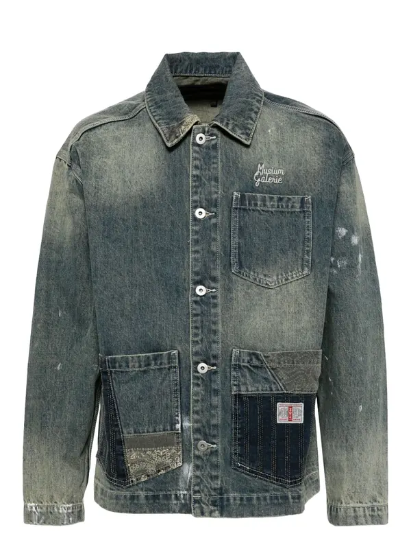 MUSIUM DIV. Logo-embroidered Denim Jacket - Blue