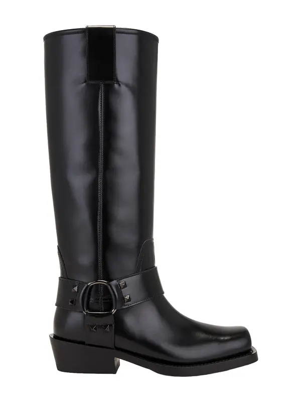 Valentino Garavani Rockstud Biker Boot - Nero