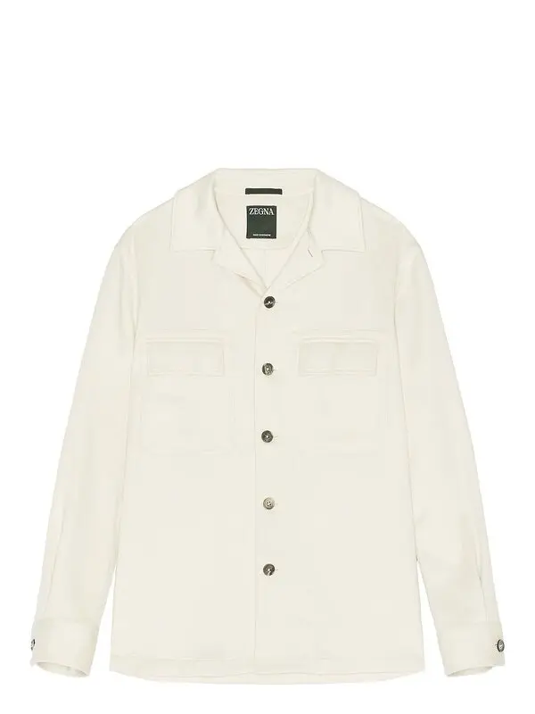 Zegna Camicia Shirt In Cream - White