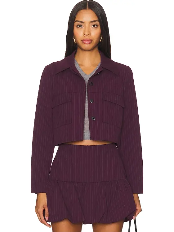 Amanda Uprichard Sanders Jacket - Burgundy
