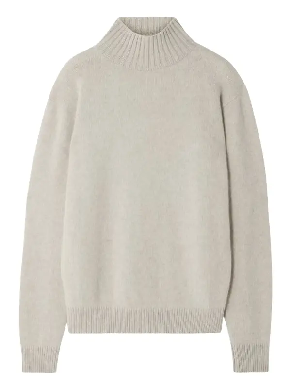 THE ELDER STATESMAN Cashmere Turtleneck Sweater - Ecru