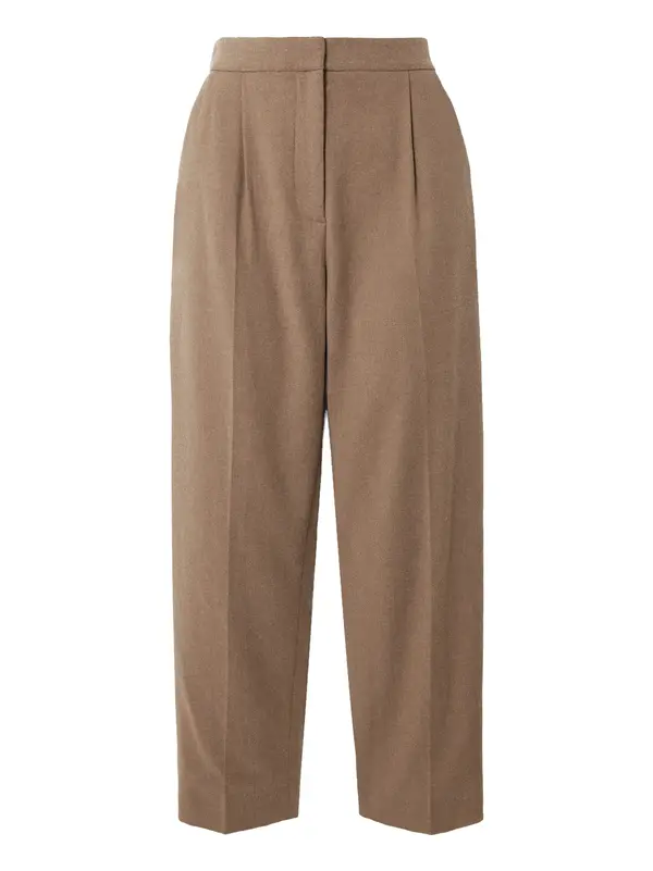Veronica Beard Netta Twill Straight-leg Pants - Brown