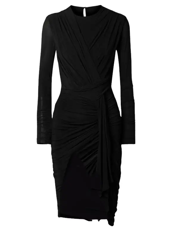 MARANT ETOILE Isabel Marant Zorah Draped Ruched Stretch-jersey Midi Dress - Black