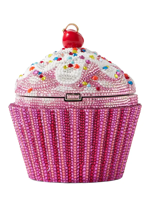 Judith Leiber Cherry Cupcake Crystal Clutch - Pink