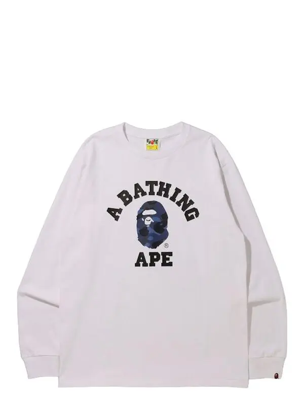 A BATHING APE Camo College - White/navy Blue