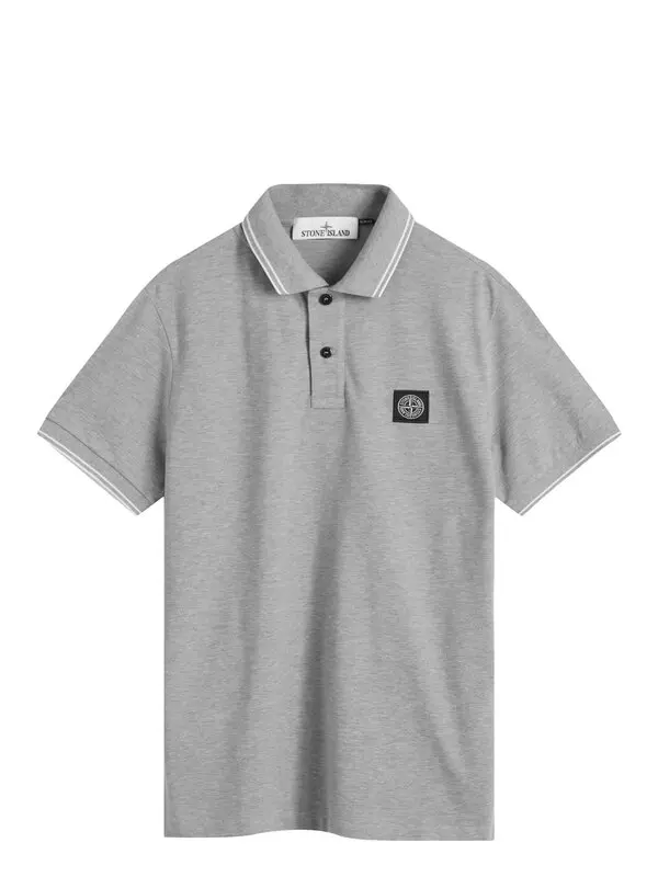 Stone Island Patch Polo - Melange Grey