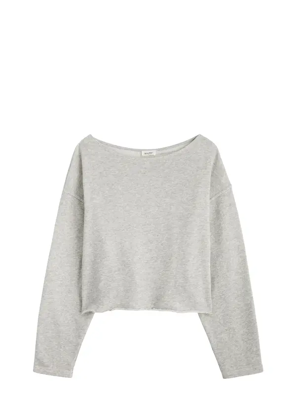 American Vintage Kodytown Cotton Sweatshirt - Light Grey