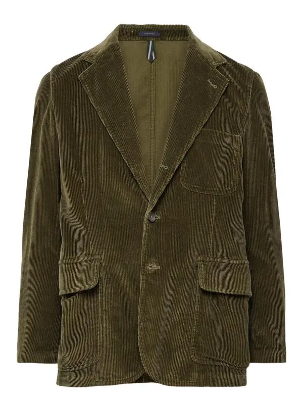 DRAKE'S Mki Games Cotton-corduroy Suit Jacket - Green