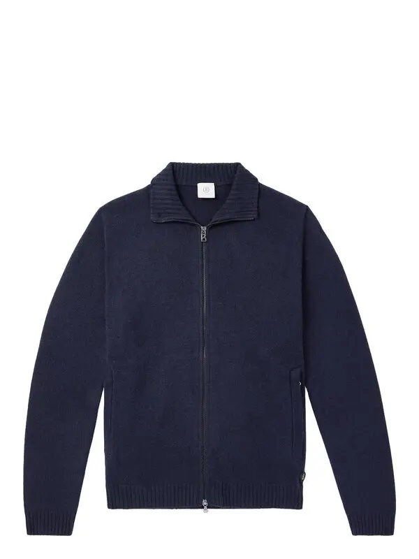 Bogner Wool And Cashmere-blend Zip-up Mid-layer - Blue