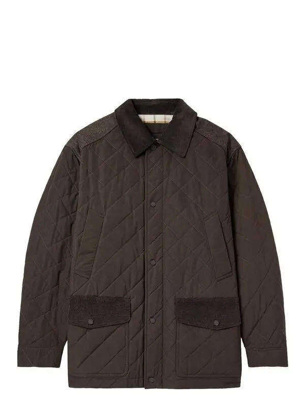 Purdey Winchester Corduroy-trimmed Quilted Jacket - Brown