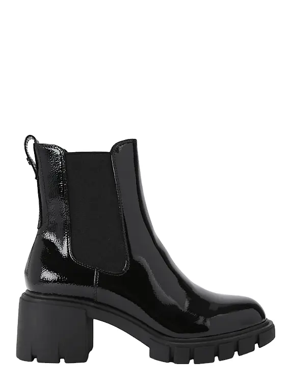 Kurt Geiger Patent Faux-leather Heeled Ankle Boots - Black
