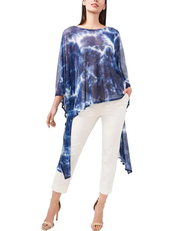 Chaus Tie Dye High-low Tunic - Navy