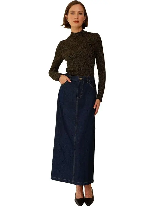 WHIMSY + ROW Alanis Maxi Skirt - Dark Denim