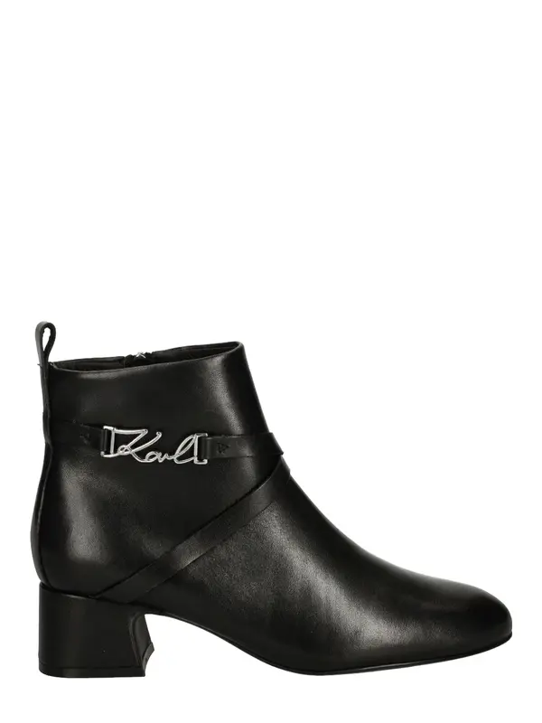 Karl Lagerfeld 50mm Logo Ankle Boots - Black