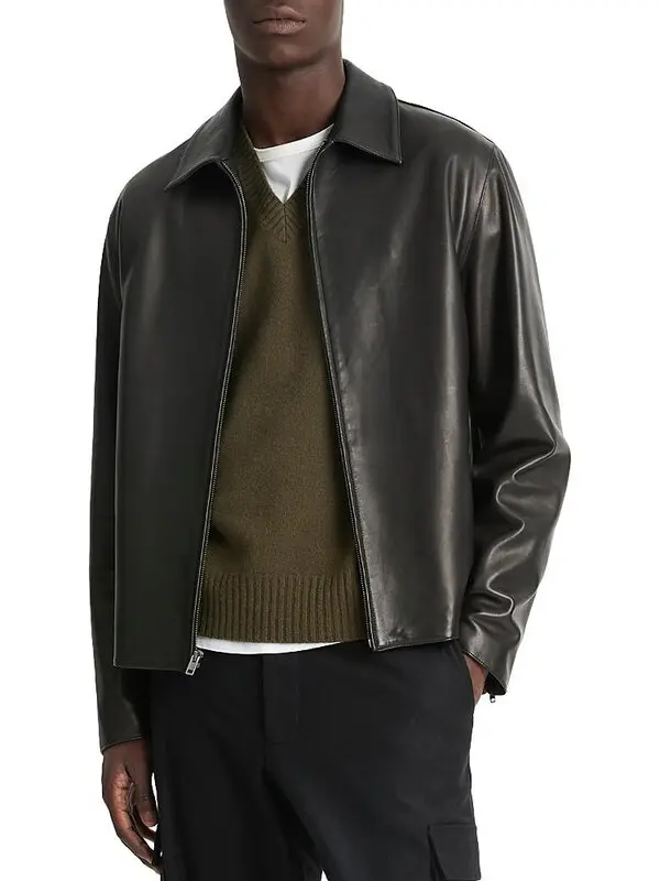 Vince Leather Jacket - Black