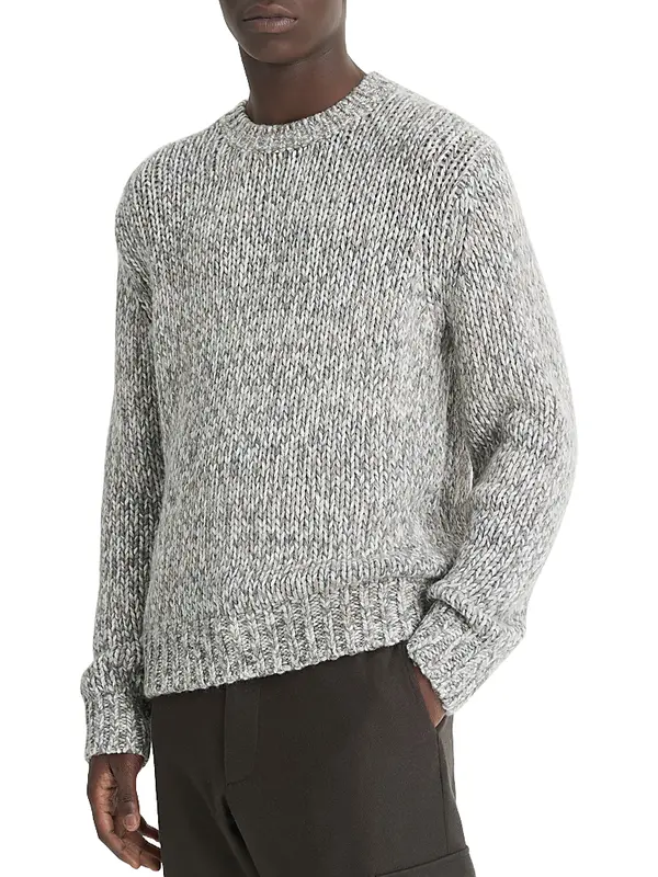 Vince Homespun Marl Sweater - Medium Heather Grey
