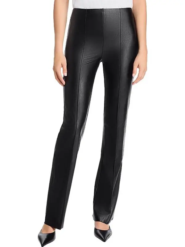 Lyssé Textured Faux Leather Trousers - Black