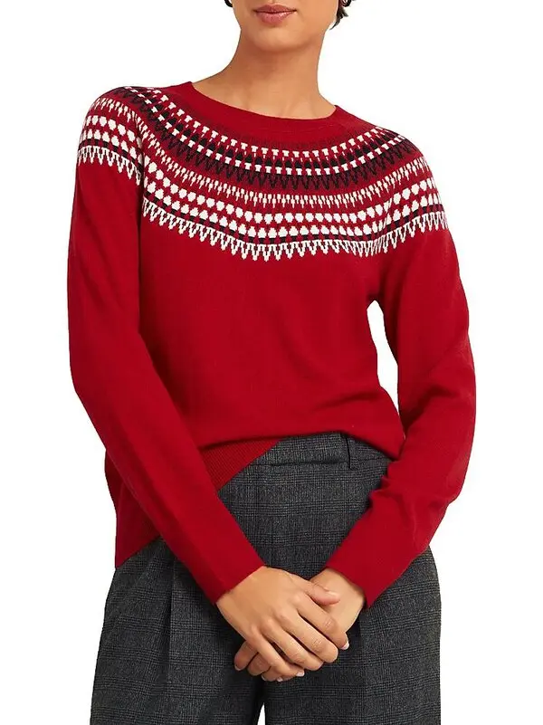 HOBBS LONDON Greta Fairisle Sweater - Red Multi