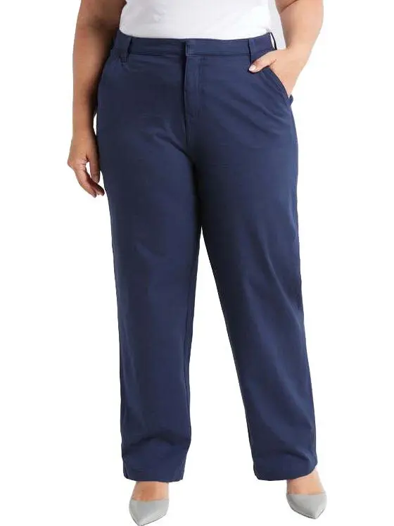 Universal Standard Orchard High Waist Stretch Twill Chino Pants - Navy