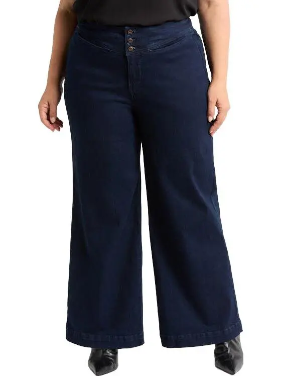 Universal Standard Charlie Sailor High Waist Straight Leg Jeans - Dark Indigo