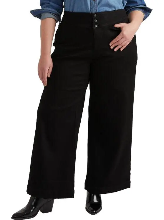 Universal Standard Charlie Sailor High Waist Straight Leg Jeans - New Solid Black