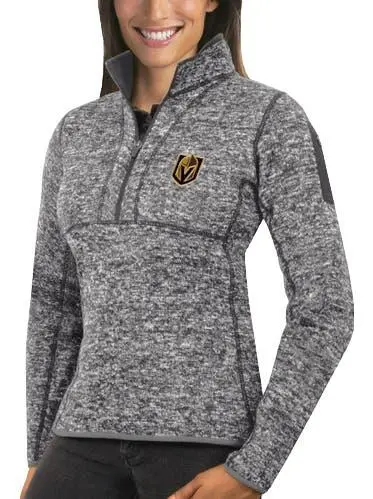 ANTIGUA Vegas Golden Knights Fortune Half-zip Sweatshirt - Heather Gray