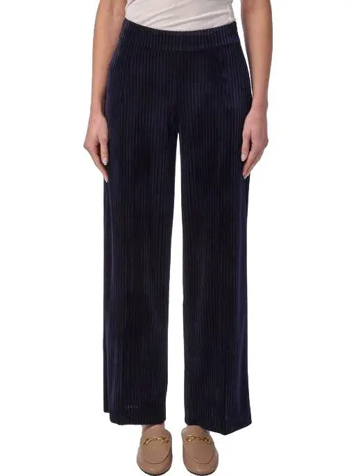 CAPSULE 121 Velvet Knit Wide Leg Pants - Navy