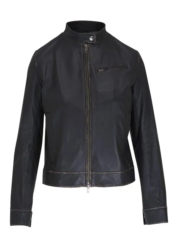Vince Leather Jacket - Black