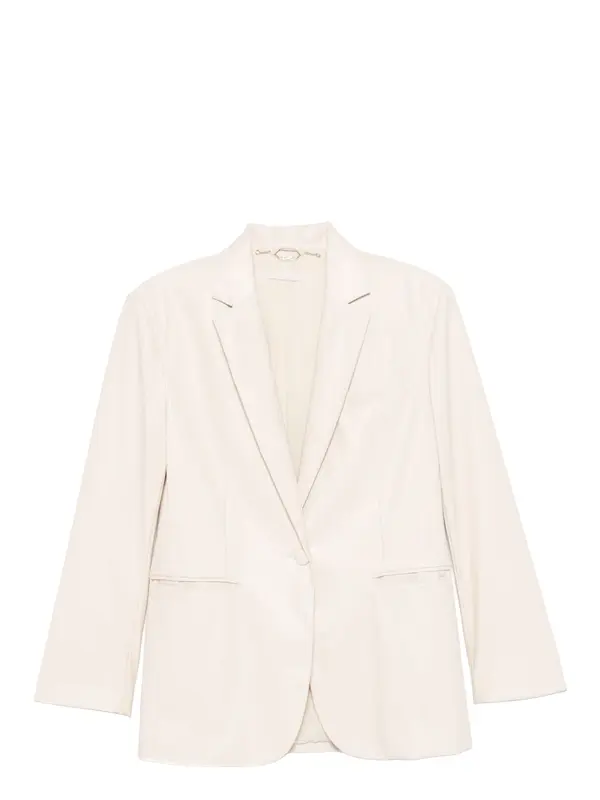 Liu Jo Faux-leather Blazer - Neutrals