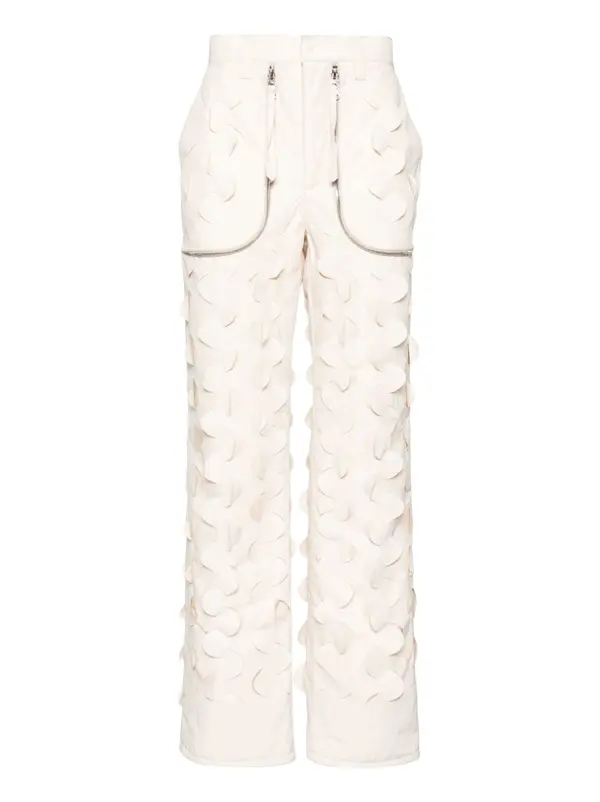 JUNTAE KIM Laser-slashed Padded Trousers - Neutrals