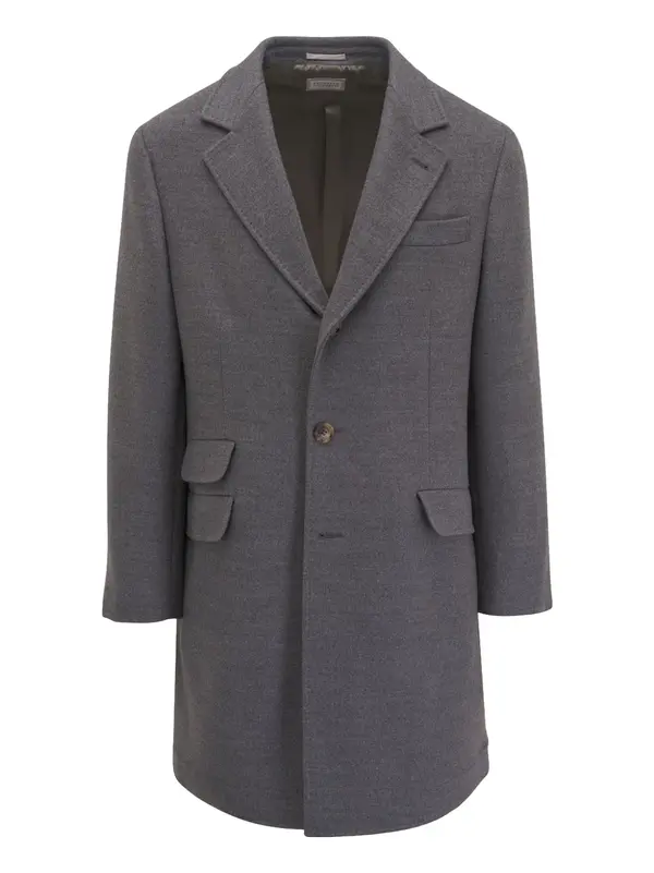 Brunello Cucinelli Wool Single-breasted Coat - Grey