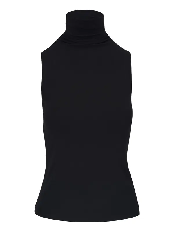 Vince High Neck Sleeveless Top - Black