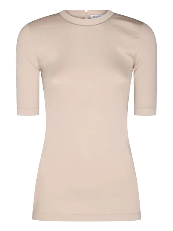 Brunello Cucinelli Monili-embellished T-shirt - Neutrals