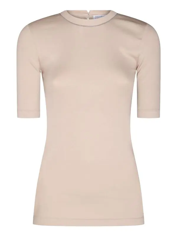 Brunello Cucinelli Monili-embellished T-shirt - Neutrals