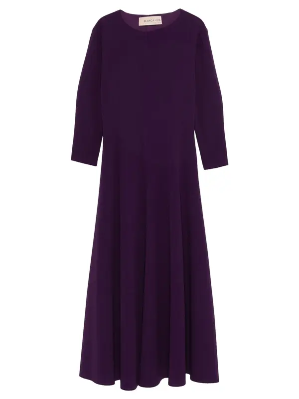 BLANCA VITA Crepe-texture Midi Dress - Purple