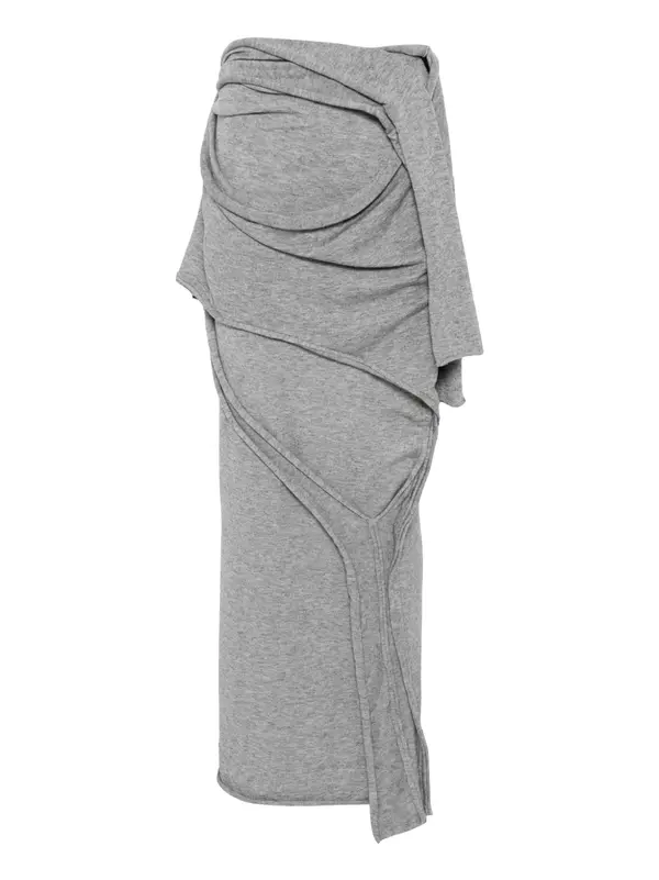 Ottolinger Knitted Ankle-length Skirt With Draped Strap - Grey