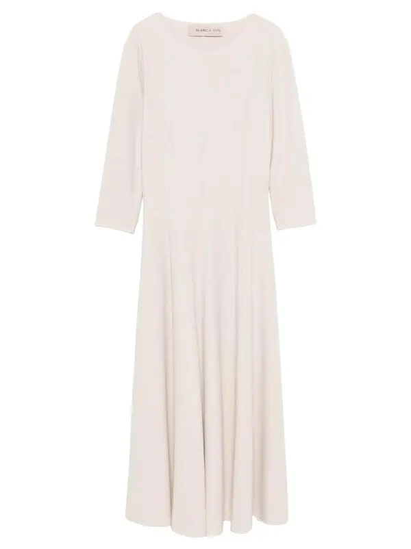 BLANCA VITA Crepe Midi Dress - Neutrals